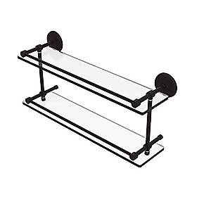 Allied Brass MC-2/22-GAL-ORB Mc 2 Gal Monte Carlo Inch Double Gallery Rail Glass Shelf, 22 Inch, Oil Rubbed Bronze