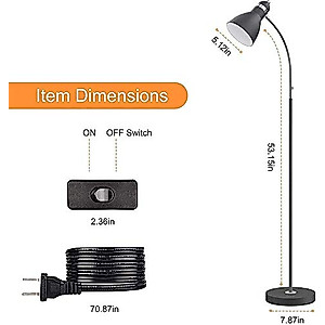 LEPOWER Floor Lamp, Metal Standing Lamp with Adjustable Gooseneck, Heavy Metal Based, Reading Pole Lamp for Office, Black Floor Lamps for Bedroom, Living Room