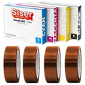 Sawgrass Easysubli CMYK Ink Set SG500 & SG1000 with Bonus 4 Rolls of 1" ProSub Heat Resistant Tape