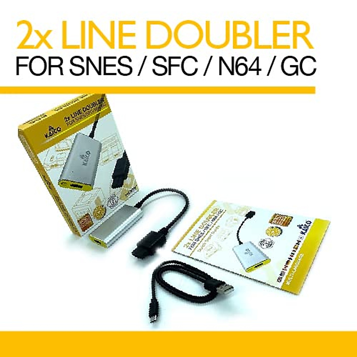 Kaico Nintendo 64 HDMI Adapter, N64 to hdmi for Nintendo 64 Super Nintendo, Super Famicom and Gamecube - Supports 2X Line-Doubling - A Simple Plug & Play for Nintendo 64, GC and SNES HDMI Adapter