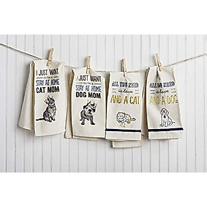 Primitives by Kathy 33139 Screen-Printed Dish Towel, 18 x 26-Inches, Just Want to Be a Cat Mom