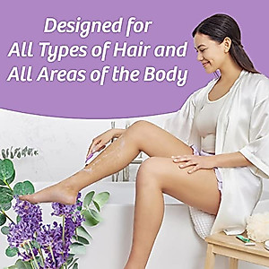 BIC Soleil Escape Women's Disposable Razors, 4 Blade Ladies Razors, Moisture Strip With 100% Natural Almond Oil, Lavender and Eucalyptus Scented Handles, 4 Pack