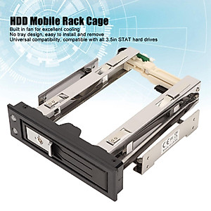 Aluminium Trayless Hot Swap Mobile Rack Backplane Single Bay Internal HDD Enclosure, Support SATA I/II/III 6Gbps for 3.5" Hard Drive SSD and 5.25" Floppy Drive