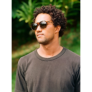 RAEN Ð Remmy Ð Unisex Retro Round Sunglasses UV Protection - Huru / Green Polarized Lens (Size 49 MM)