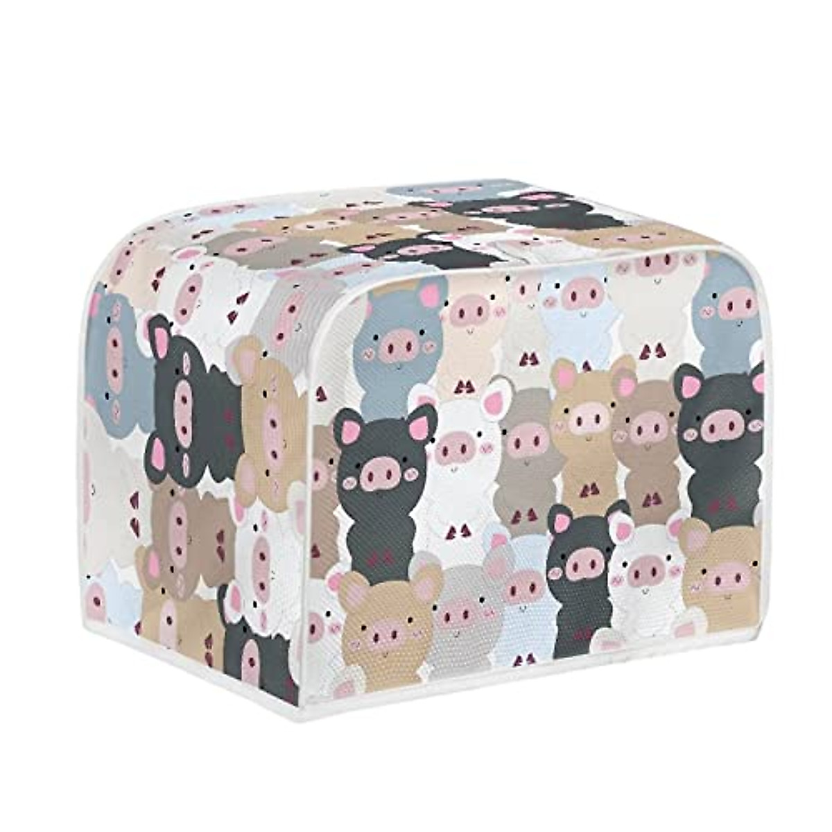 Yuuxorilu Cute Pig Toaster Cover Kitchen Toaster Covers Universal Size 2 Slice Bread Toaster Cover Protection Stain Resistant Dustproof Bread Maker Covers for Womens