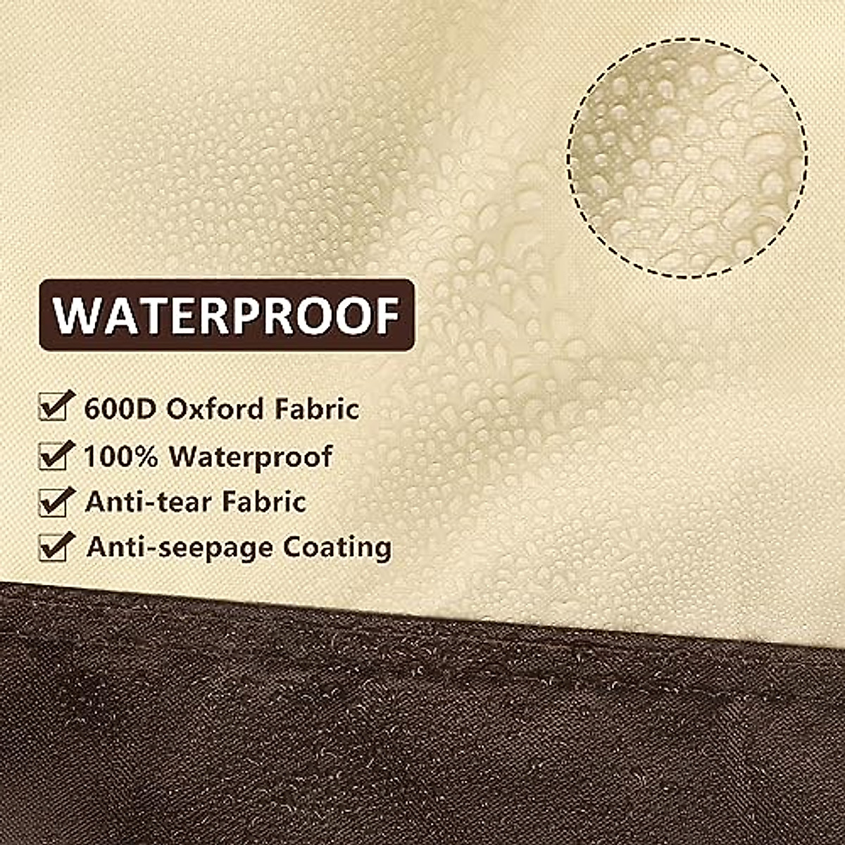 Wanocean Chaise Lounge Cover Outdoor Waterproof, Lounge Chair Cover for Patio Furniture Heavy Duty, UV & Fade Resistant, All Weather Protection