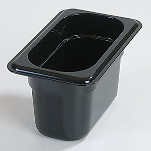 Carlisle FoodService Products 3068703 Plastic Food Pan, 1/9 Size, 4 Inches Deep, Black