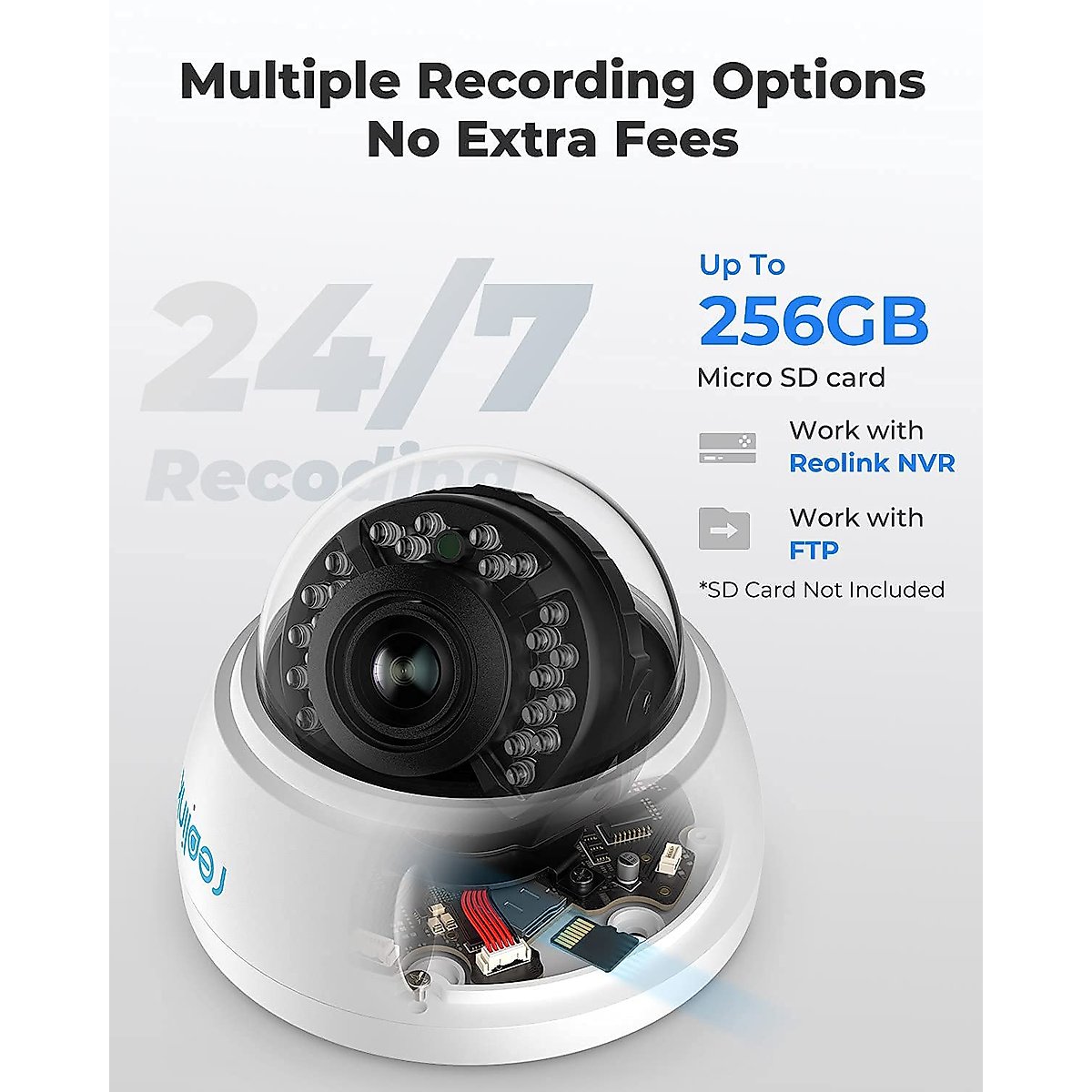 REOLINK 4K Outdoor Home Security System Cameras, 5X Optical Zoom, Human/Vehicle Detection, IK10 Vandalproof, 6x RLC-842A Bundle With Reolink 8 Channel Network Video Recorder RLN8-410 PoE NVR (2TB HDD)