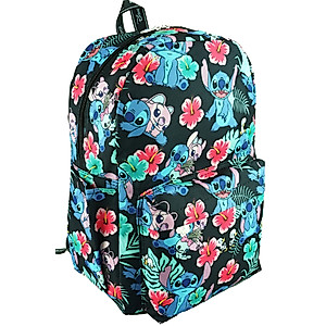 Wondapop Disney Lilo & Stitch 17 Inch Deluxe Backpack with Laptop Compartment (Black)