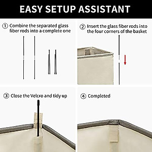 ZERO JET LAG 90L Large Slim Rolling On Wheels Laundry Hamper Basket Tall Dirty Clothes Hamper Clothes Storage Basket Standable Corner Handy Bin Hamper Basket 12x16x26" (Beige)