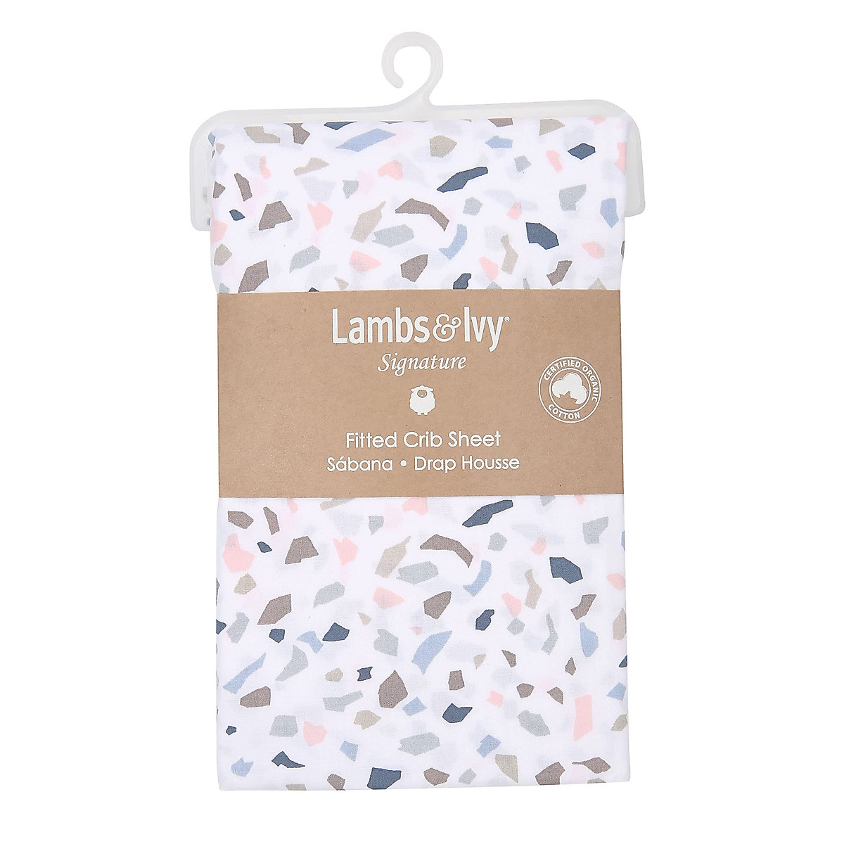 Lambs & Ivy Signature Terrazzo Abstract Organic Cotton Fitted Crib Sheet