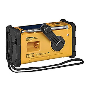 Sangean MMR-88 AM/FM/Weather+Alert Emergency Radio. Solar/Hand Crank/USB/Flashlight, Siren, Smartphone Charger yellow