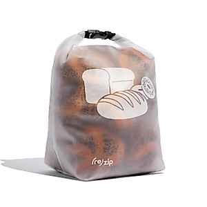 (re) zip Bread, Bagel, & Pantry Storage Bag | BPA-Free, Food Grade, Reusable, Machine Washable, Roll Top | Ideal for Keeping Bread & Baked Goods Fresh
