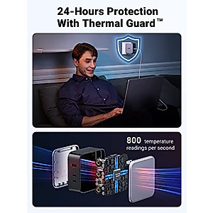 UGREEN 140W USB C Charger, Mac Book Pro Charger Foldable Nexode PD3.1 PPS 3-Port Fast GaN Laptop Wall Charger Power Adapter Compatible with MacBook Pro 16'', Dell XPS, Chromebook (with 240W Cable)