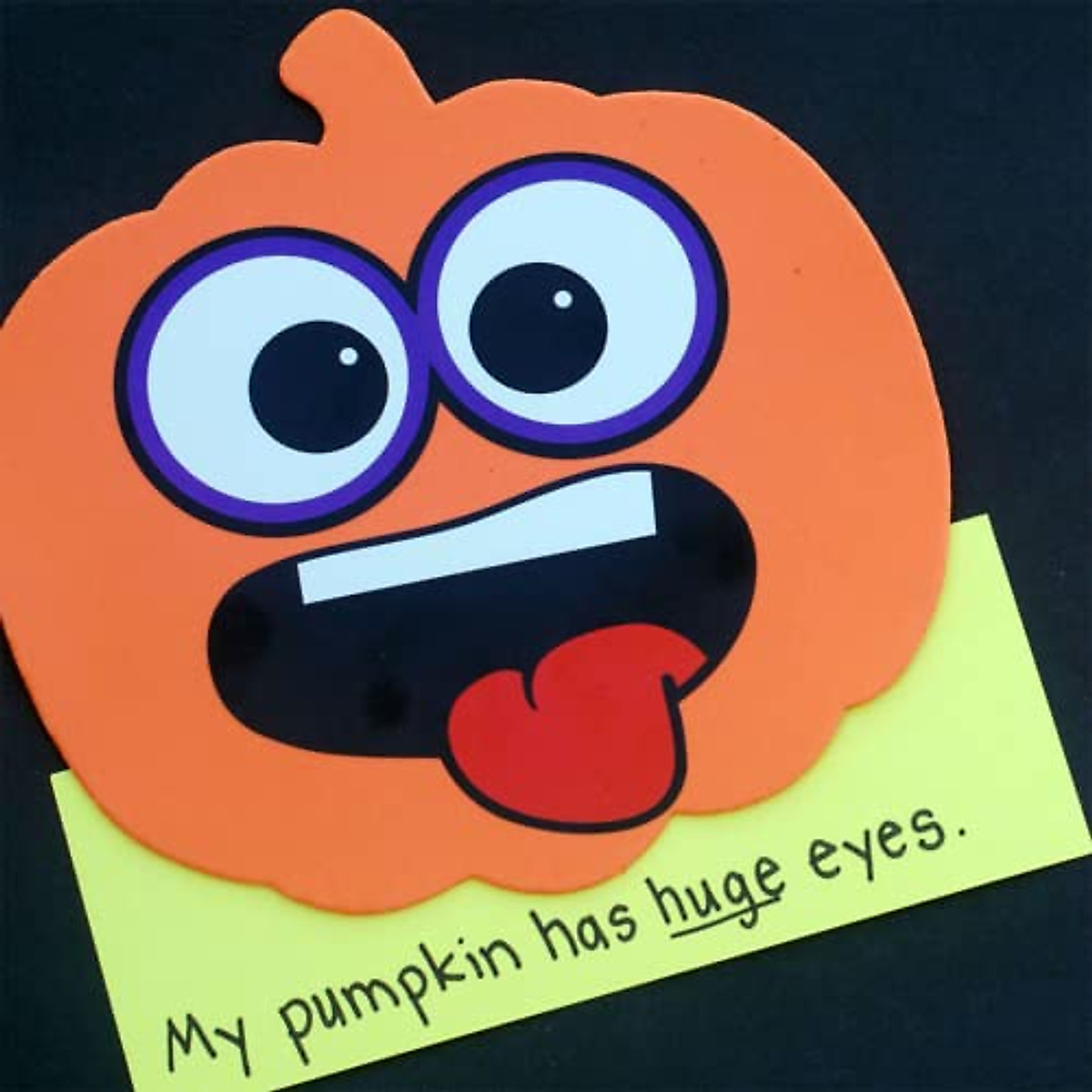 4E's Novelty Foam Pumpkin Shapes Craft (12 Pack) Halloween Crafts for Kids, Large 8" Cutouts - Fall Crafts for Kids Toddlers Classroom Supplies Halloween Activities for Kids Party Ages 2-4 3-5 4-8