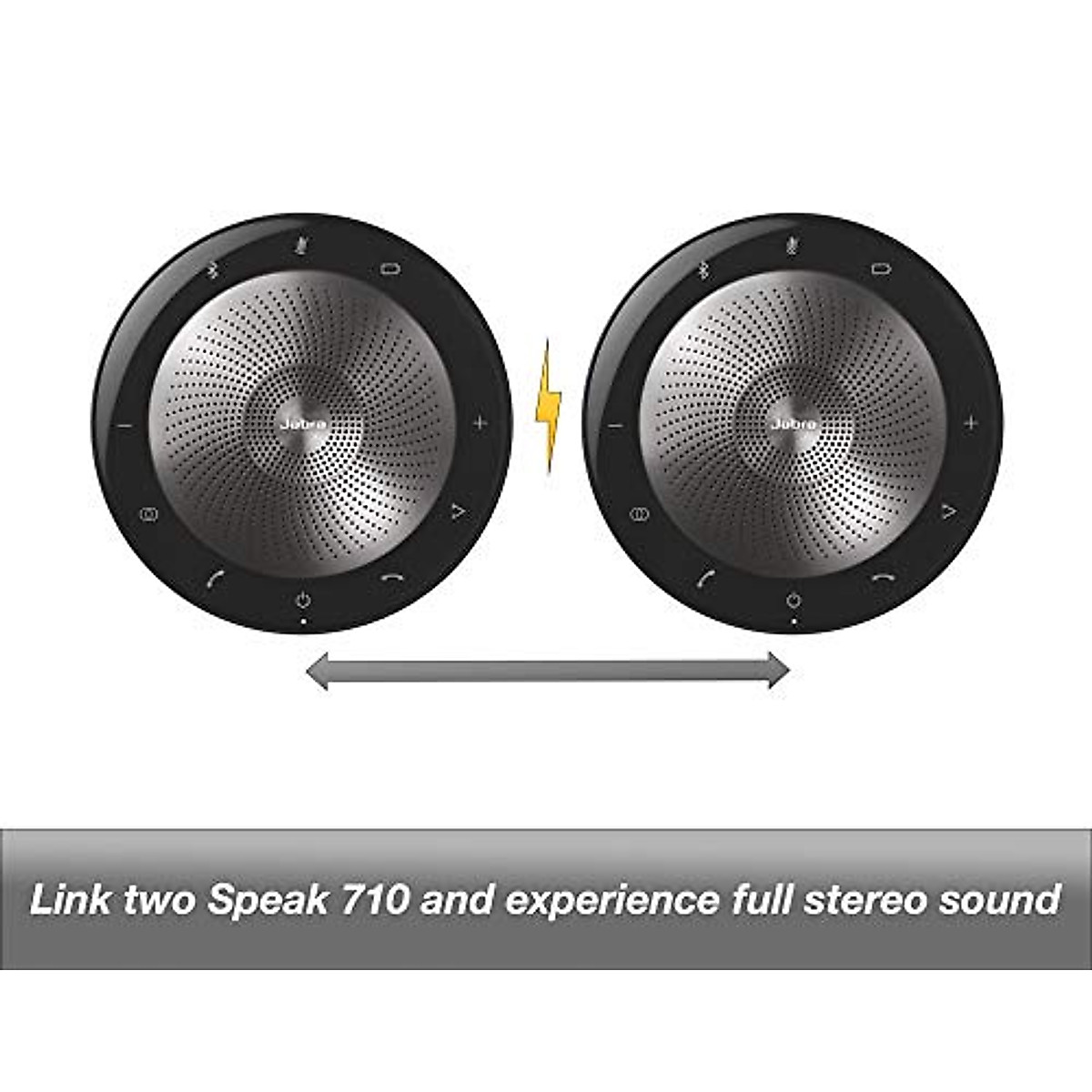 Jabra Speaker 710 Speakerphone - Speak Wireless Bluetooth Speaker UC Bundle, 7710-309, Wall Charger, USB Dongle - Computer, Mac Compatible w/Zoom, Skype, Webex, Meet, Smartphones, Tablets