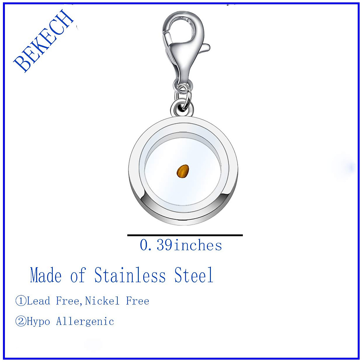BEKECH Faith Mustard Seed Charm Zipper Pull Clip On Gift for Religious Men Women Faith Jewelry Gift Christian Gift for Faithful Men Women Graduates (silver stainless steel)