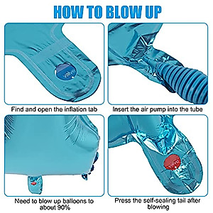 40 Inch Blue Large Numbers 0-9(Zero-Nine) Birthday Party and Anniversary Events Decorations Helium Foil Mylar Big Number Balloon Digit 8(Eight)