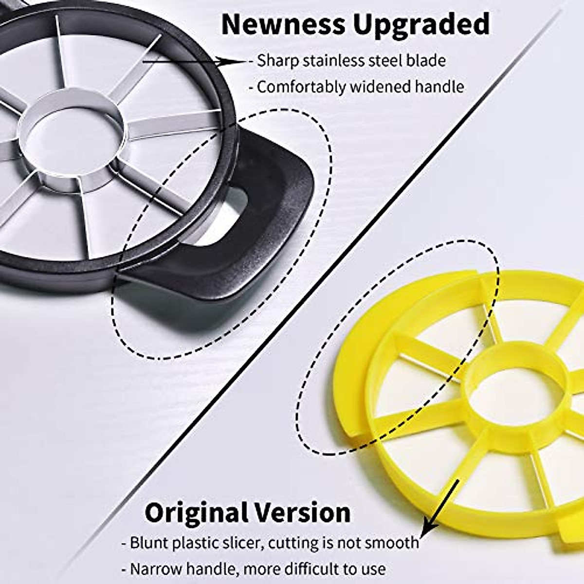 Newness Pineapple Corer and Slicer Tool, Durable Pineapple Core Remover with Upgraded Cutter & Reinforced Thicker Blade, Stainless Steel Kitchen Fruit Gadget for Diced Pineapple Rings, Black Handle