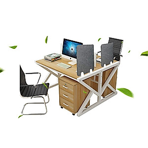 JSFURN Clamp-on 24 X 24 inch Desk Privacy Panel, Sound Absorbing Cubicle Desk Divider For Students, 2-Pack Acoustic Partition Grey, Office Cubicle, Classroom Dividers, Sound Proof Dividers