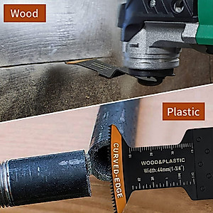 Trivd Frol 100Pcs Curved-Edge Oscillating Tool Blades Professional Universal Oscillating Saw Blades Wood Multitool Blades Compatible with Dewalt, Milwaukee, Makita, Ryobi, Rockwell, Bosch