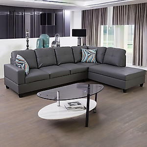 NicBex MZX-Niki-SF-00331-LWJ Sectional, Right Chaise, Dark Grey