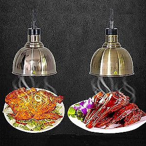 LINKANRUO Hanging Food Heat Lamp,Retractable Food Heating Lamp, with 250mm Food Warmer Lampshade and Bulb 250W, for Buffet,Kitchen,Restaurant,Catering Lamps