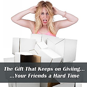 Cuyacili Prank Gift Boxes Nesting Gift Boxes Surprise Box White Carton Square Prank Box Funny Gag Gift for Weddings Anniversaries Birthday Packaging Presents 12 Nesting Cartons (1.9-6.3 Inch)