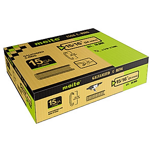 meite SC7 15 Gauge C Ring Staples 3/4" Inner Crown 15/16" (24 mm) Outer Crown Galvanized C Ring Fasteners for C Ring Pliers 10,000 PCS/Box (4 Boxes Pack)