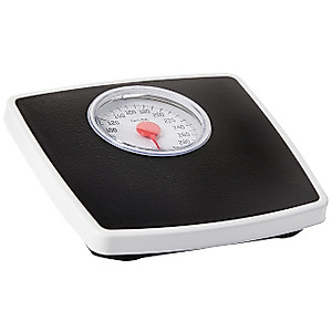 Taylor Battery Free Analog Scales for Body Weight, 330LB Capacity, Easy to Read Large 4.25-inch Dial, 10.3 x 10.6-inch Vinyl Mat Platform, Black