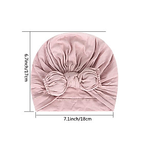 Newborn Baby Toddler Cotton Hat Baby Girl Knotted Hat Cute Donut Soft Turban Bow Cap Set (BHT 8)