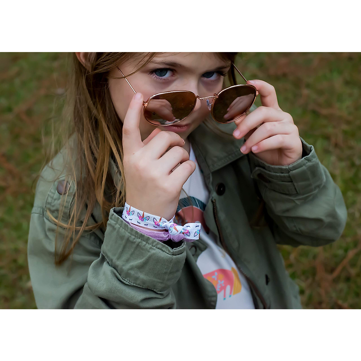 Daisy Lane Christmas Stocking Stuffer for Women Teen Girl, Small Gift Set for Kid, Keychain Hair Tie (Unicorn)