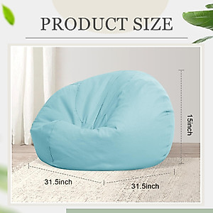 Sliner 2 Pcs Stuffed Animal Storage Bean Bag Chair Cover for Kids Adults (no Filler) Large Stuffable Zipper Beanbag Cover for Organizing Plush Toys or Memory Foam(Pink and Green, Small)