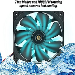 HVVH Dual Ball Bearings High Speed Durable 4 Pin DC 12V 5A 7000 RPM Cooling Fan Brushless Replacement Case Fan for Antminer Bitmain S7 S9 D3 L3 E9 T9 etc All BTC Miner Server (5A 7000RPM)