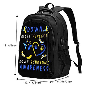 Down Syndrome Awareness Funny Travel Laptop Backpack, Business Anti Theft Slim Durable Laptops Backpack Water Resistant College School Computer Bag Gifts For Men & Women Notebook