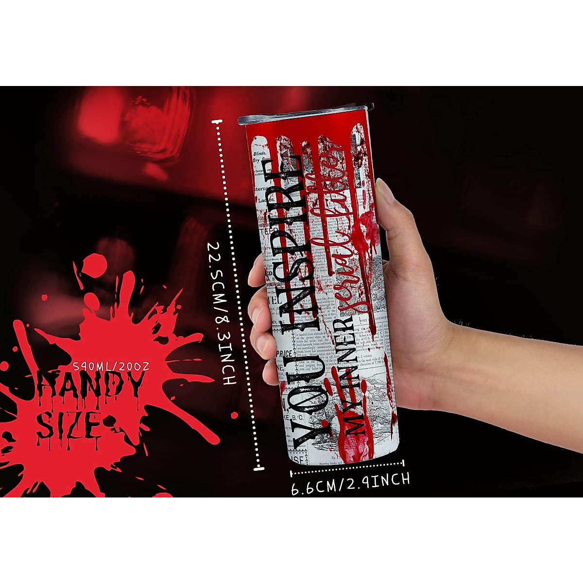 Onebttl True Crime Gifts for Women, Crime Scene Merchandise Cups, Mugs for Crime Show Lovers, 20Oz Stainless Steel Travel Tumbler, White, Inspire