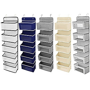 NC Hanging Handbag Organizer for Wardrobe Closet Transparent Storage Door Wall Clear Sundry Room Bedroom Bathroom Gray Hanger Pouch