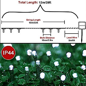 woohaha 2 Pack Solar String Lights Outdoor, 39ft 100 LED 8 Modes Waterproof Fairy Lights, Decoration for Garden Tree Patio Yard Wedding Party (100L-Cool White)