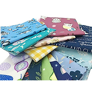 longshine-us 25pcs 12 Inch x 12 Inch No Repeat Design Premium Cotton Craft Fabric Bundle Squares Patchwork Lint DIY Sewing Scrapbooking Quilting Dot Pattern Artcraft