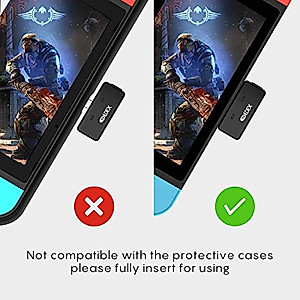 Bluetooth Adapter Audio Transmitter for Nintendo Switch, aptX Low Latency Technology, Supports Dual Paring, in-Game Voice Chat, Compatible with Airpods, Switch 2017, Switch Lite 2019, PS4, PC and TV