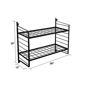 BestVida SparkWorks 2-Tiered Wall Mounted Pot Rack