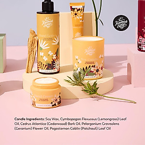 The Handmade Soap Company Natural Soy Wax Candle, Lemongrass & Cedarwood Scented Candle, 50 Hour Burn, Non Toxic Candles, Cruelty Free & Vegan Scented Candles, 7.4oz