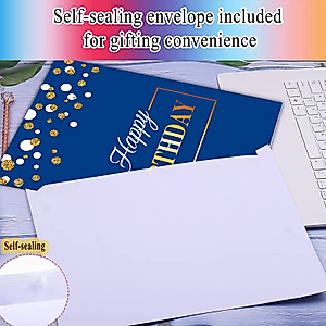 Jumbo Birthday Card with Envelope,14×22 inches Extra Large Navy Blue Birthday Party Greeting Card,Giant Guest Book Message Greeting Cards,Big Birthday Gifts Card for Men,Happy Birthday Party Decorations Supplies