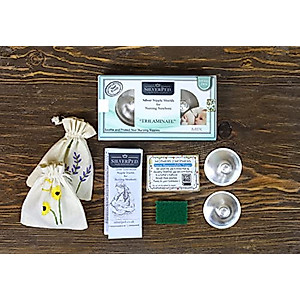 SilverPed 999 Silver Nursing Cups, Silver Nipple Shield, Soothe and Protect Sore Nipples, Silver Nipple Covers Breastfeeding, Silver Nipple Cups, 2 Pieces