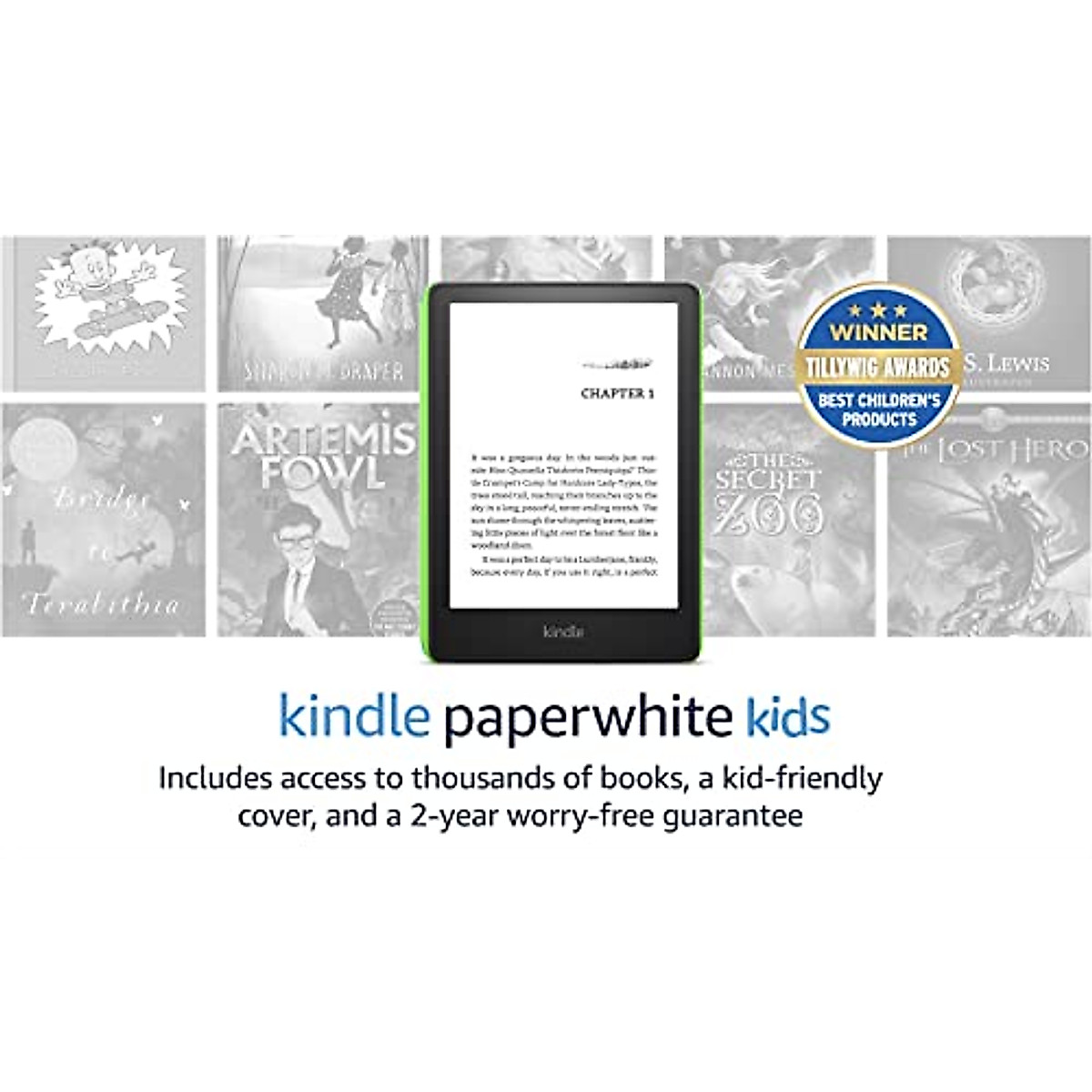 Kindle Paperwhite Kids (8 GB) – Made for reading - access thousands of books with Amazon Kids+, 2-year worry-free guarantee
