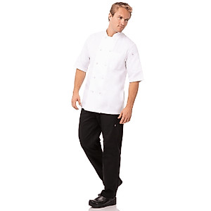 Chef Works Men's Tivoli Chef Coat, White, Small