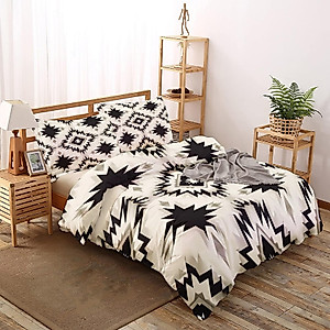 PolXmyxor Retro Aztec Duvet Cover California King, Exotic Tribal Bedding 3 Pieces, Boho Style Comforter Cover, Soft Microfiber Duvet Cover Set, with Zipper and 2 Pillow Shams, 104"x98"
