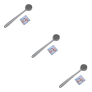 FOMIYES 3pcs Long Double Massage or Wash Men Hook Convenient Dry with Exfoliating Grey Brushing Portable Shower Household Bathing Cleaning Dual-Sided Back Greasy Soft Skin Body