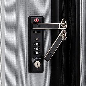 Travelpro Maxlite Air Hardside Expandable Carry on Luggage, 8 Spinner Wheels, Lightweight Hard Shell Polycarbonate Suitcase, Metallic Silver, Carry On 21-Inch