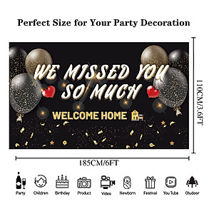 Welcome Home Decorations We Missed You So Much Banner Backdrop Black Gold Welcome Back Home Family Party Supplies Patriotic Military Homecoming Army Deployment Returning Back Poster